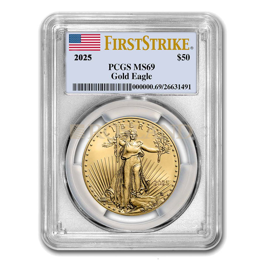 1 Unze Goldmünze American Eagle 2025 PCGS MS-69